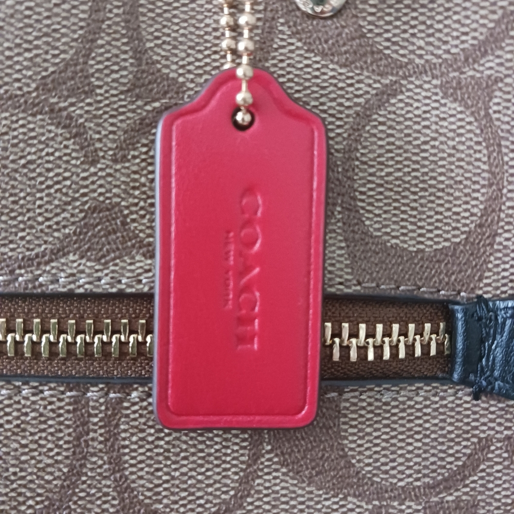 Coach Authentic Red Leather Monogram Engraved Purse C… - Gem